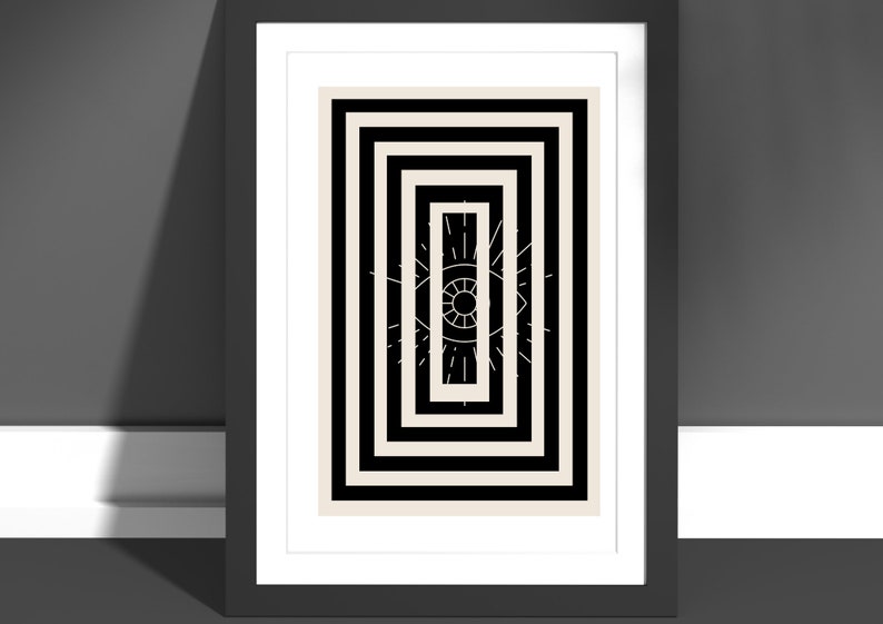 Third Eye Printable Poster | Abstract Wall Art | Black and Beige Wall ...