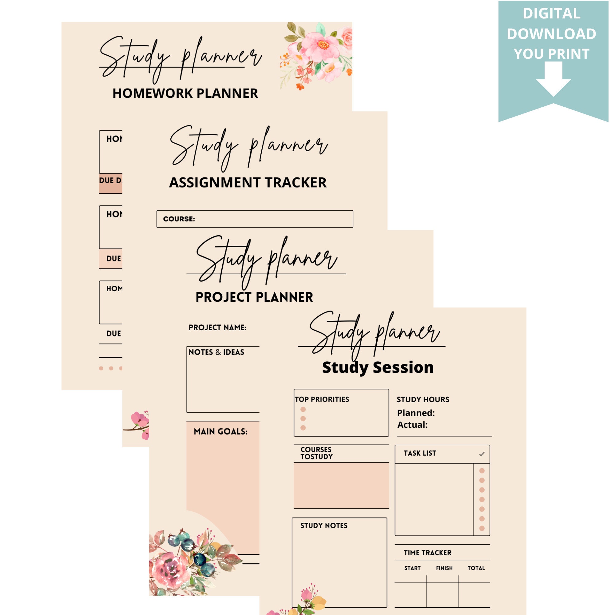 Student Planner Printable and Digital Academic Planner - Etsy