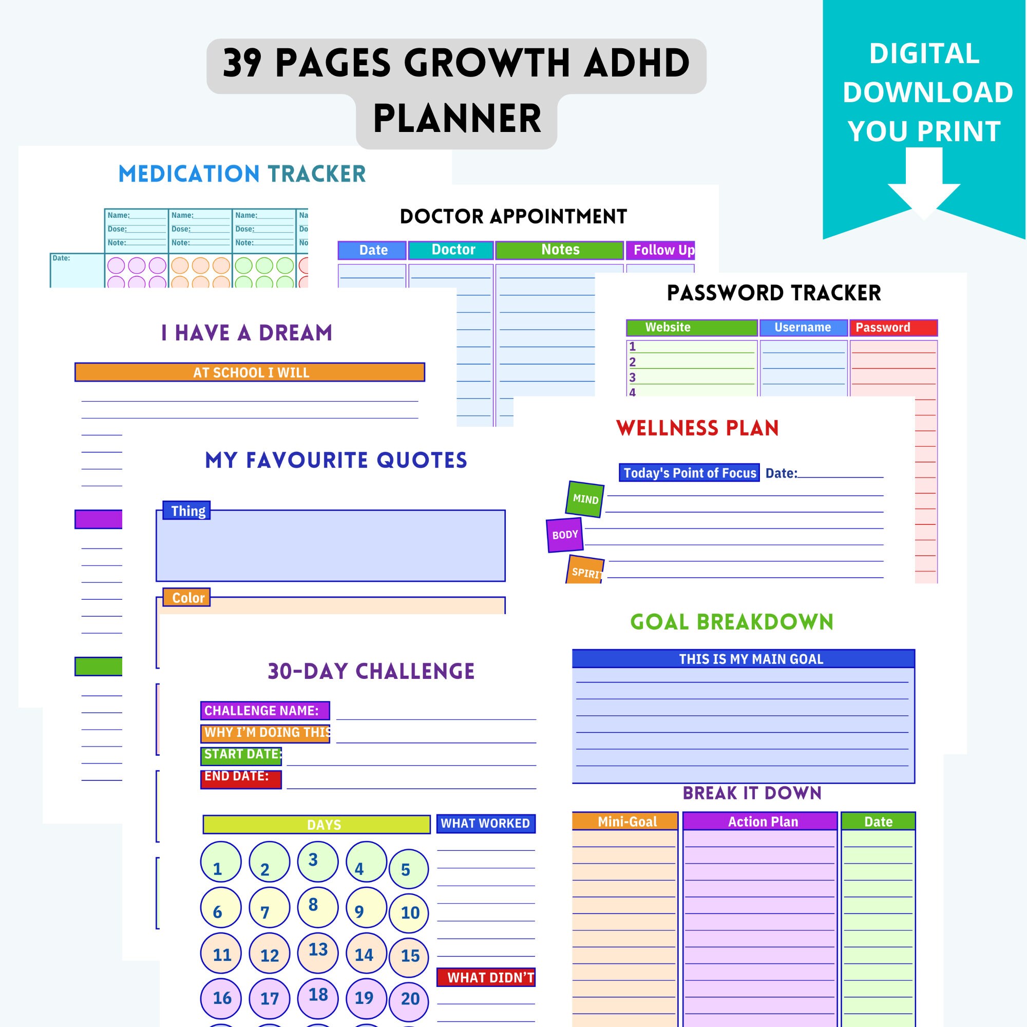 ADHD Daily Planner made by an Adhder MUM Printable and Digital Download ...