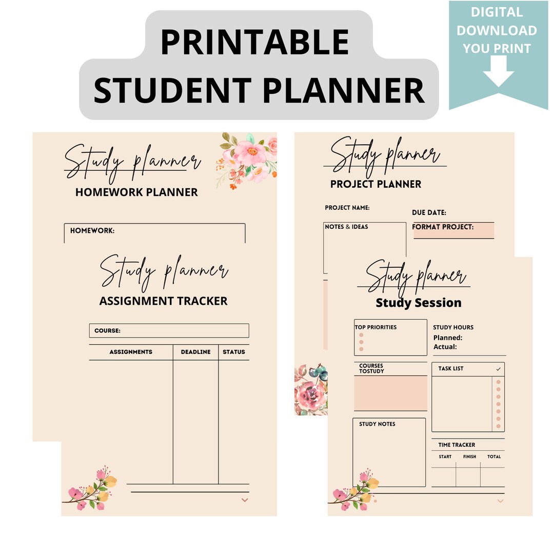 Student Planner Printable and Digital Academic Planner - Etsy