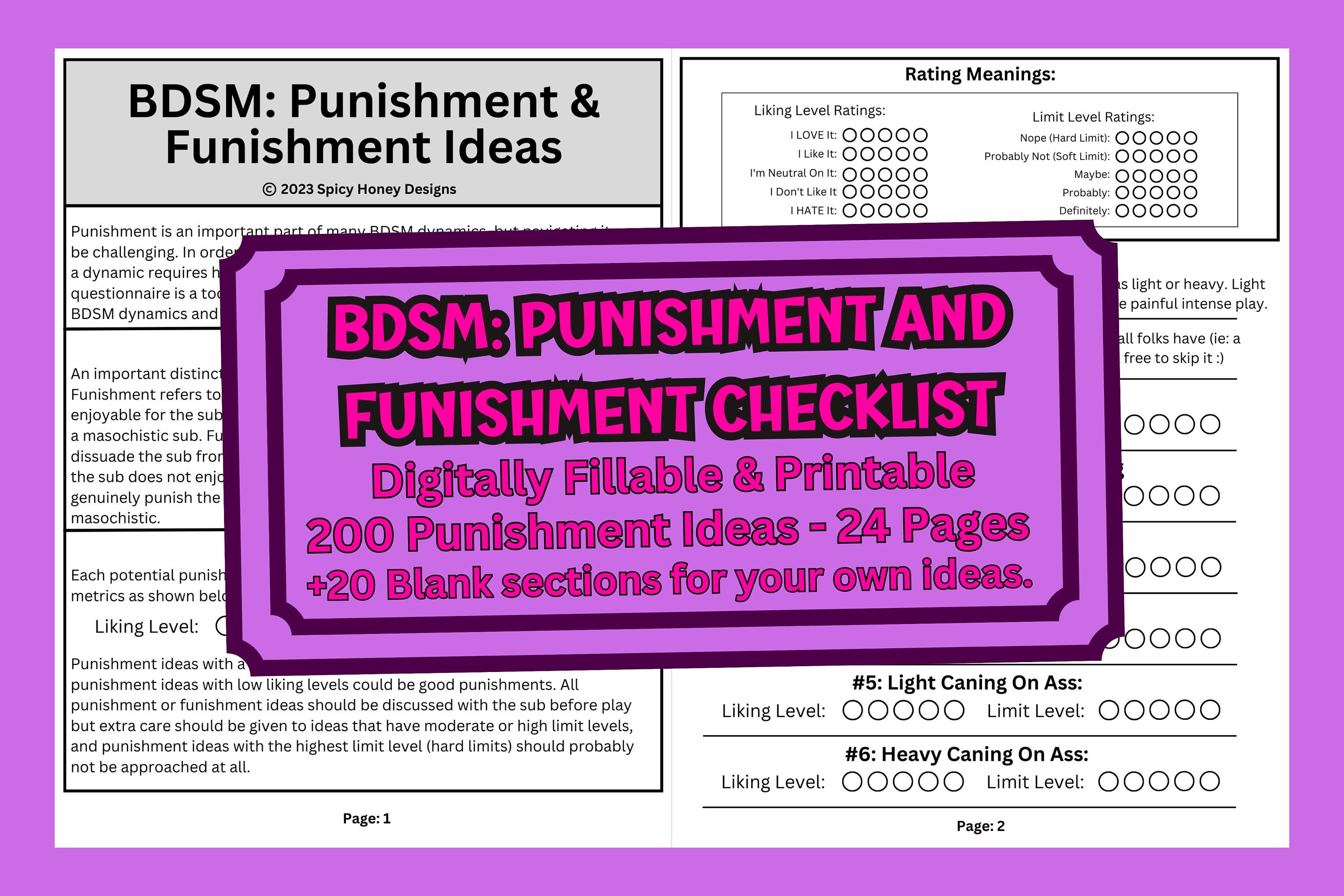 200 BDSM Punishment and Funishment Ideas Checklist, 200 Punishments ...