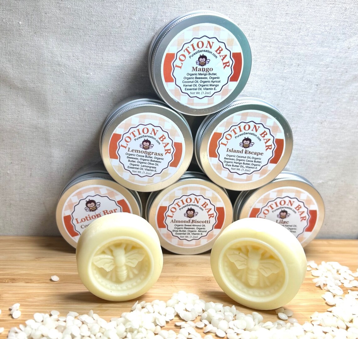 Organic Solid Lotion Bar, Body Butter Bar, Body Moisturizer, Natural ...