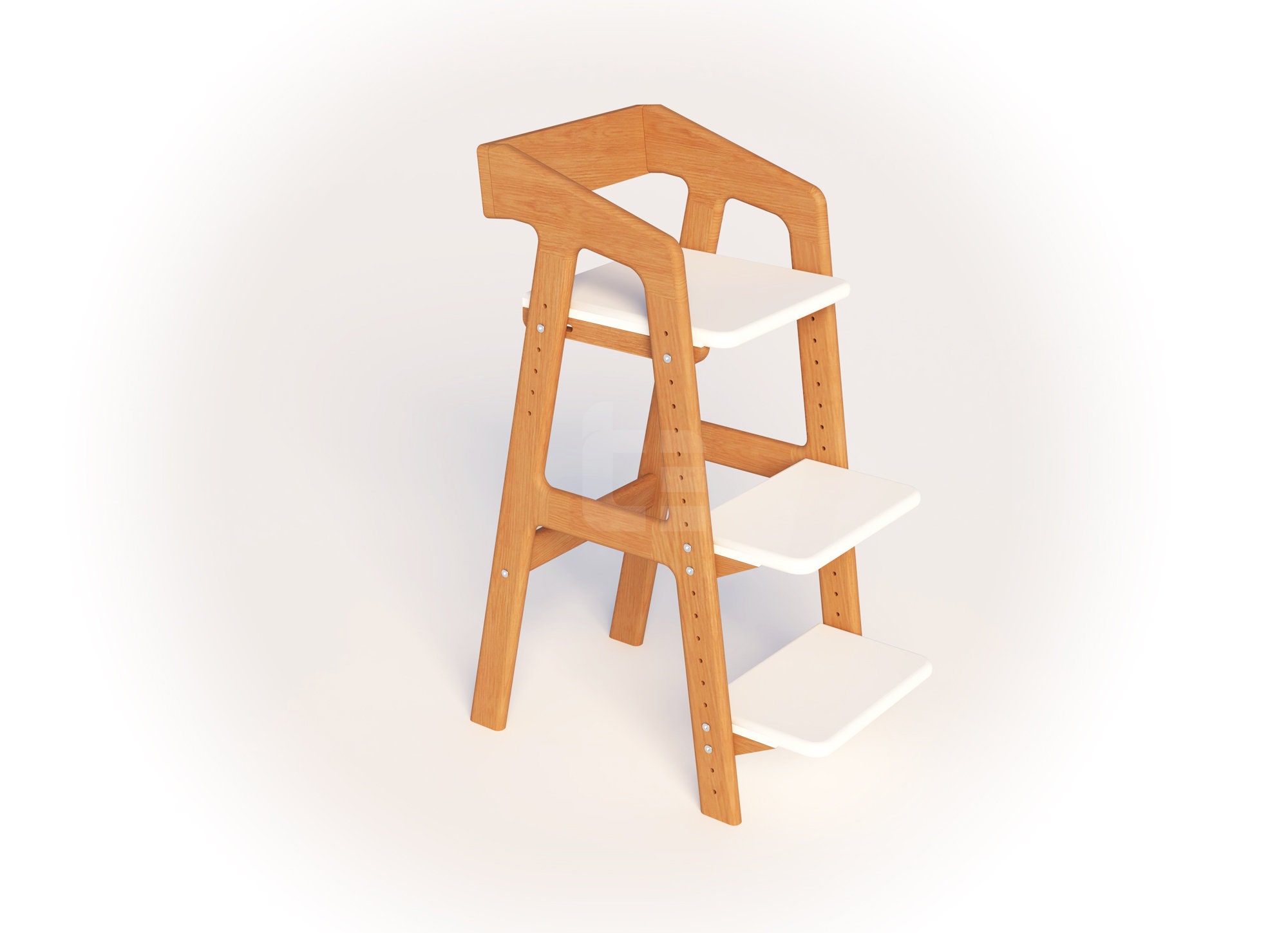 High Counter Growing Chair OAK Natural, Montessori Furniture Kid Chair ...