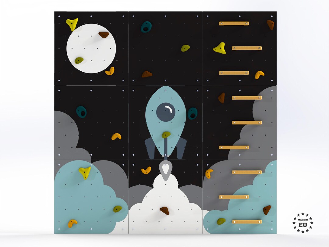 Green Rocket Climbing Wall for Kids - LEZUN [L], Rocket Climbing Wall ...