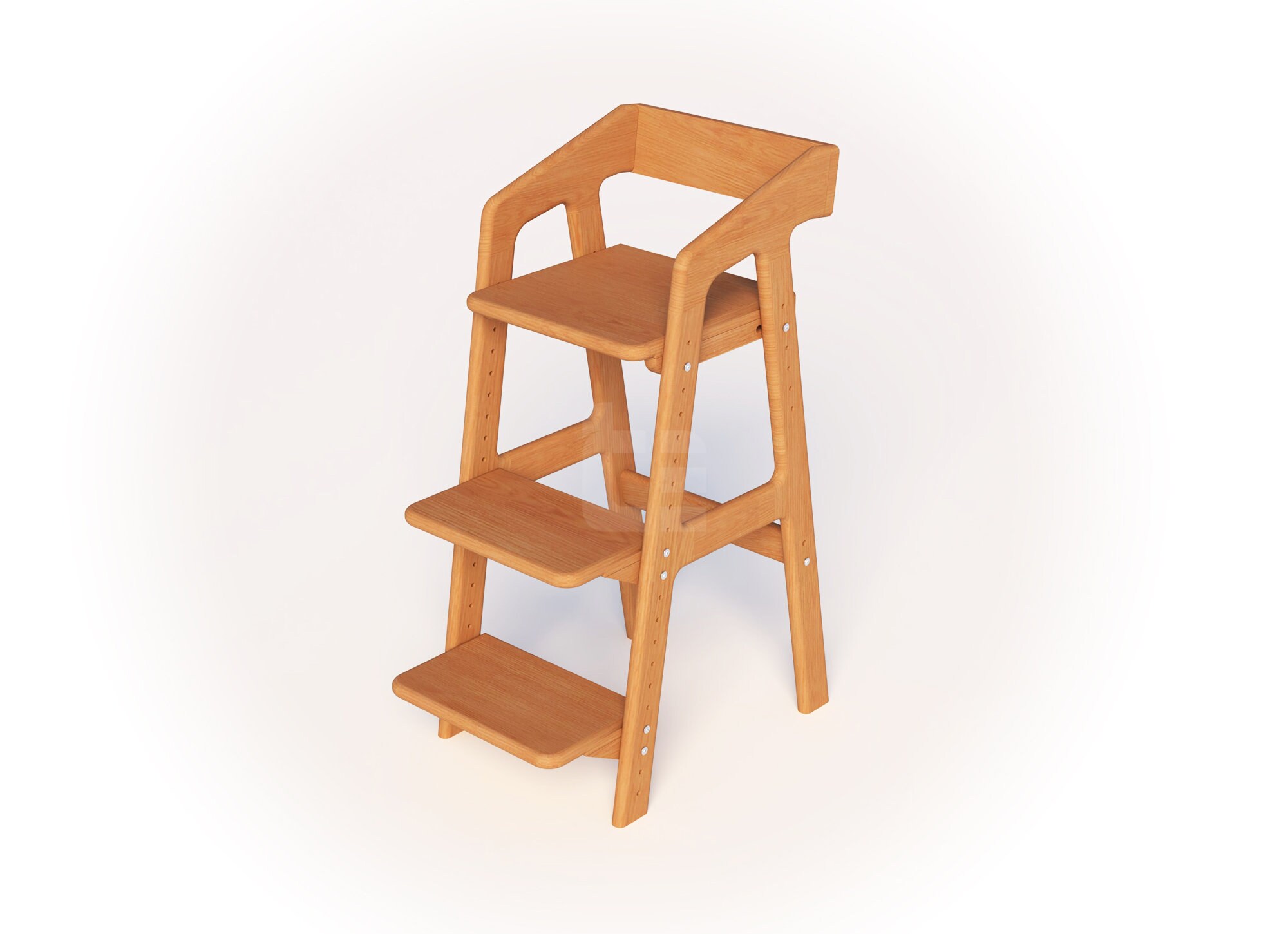 High Counter Growing Chair OAK Natural, Montessori Furniture Kid Chair ...