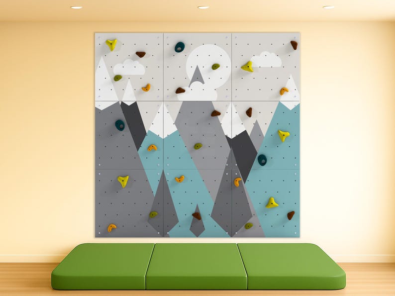 Kids Climbing Wall – Rock Indoor Play Wall for Kids Room | Green ...