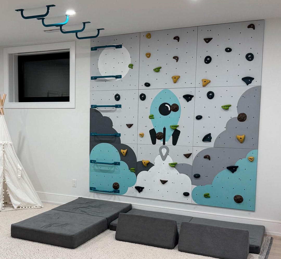 Green Rocket Climbing Wall for Kids - LEZUN [L], Rocket Climbing Wall ...