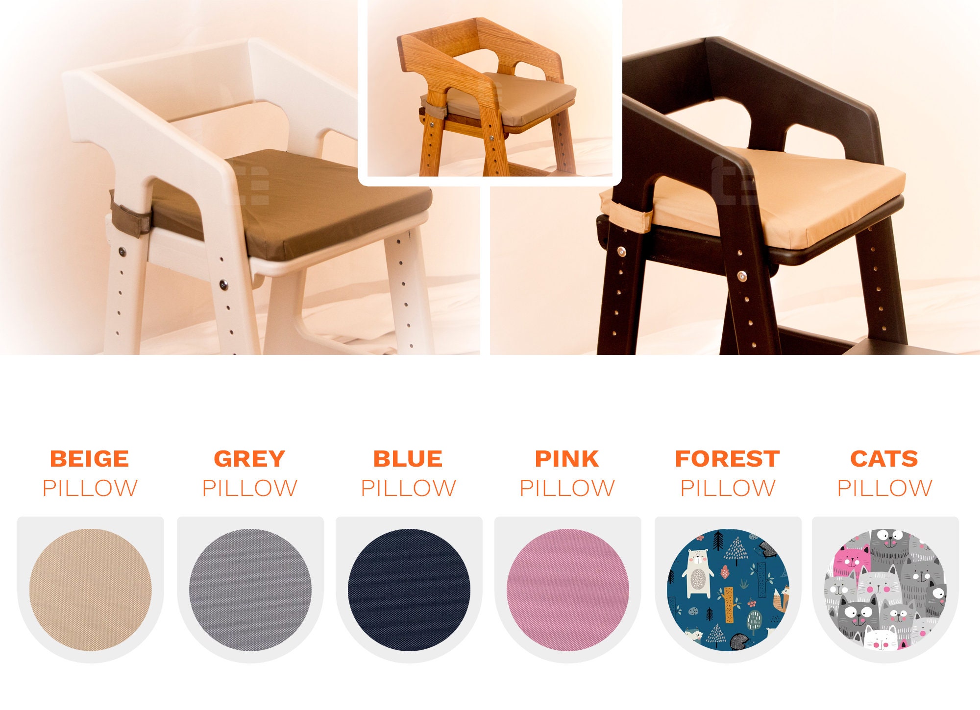 High Counter Growing Chair OAK Natural, Montessori Furniture Kid Chair ...