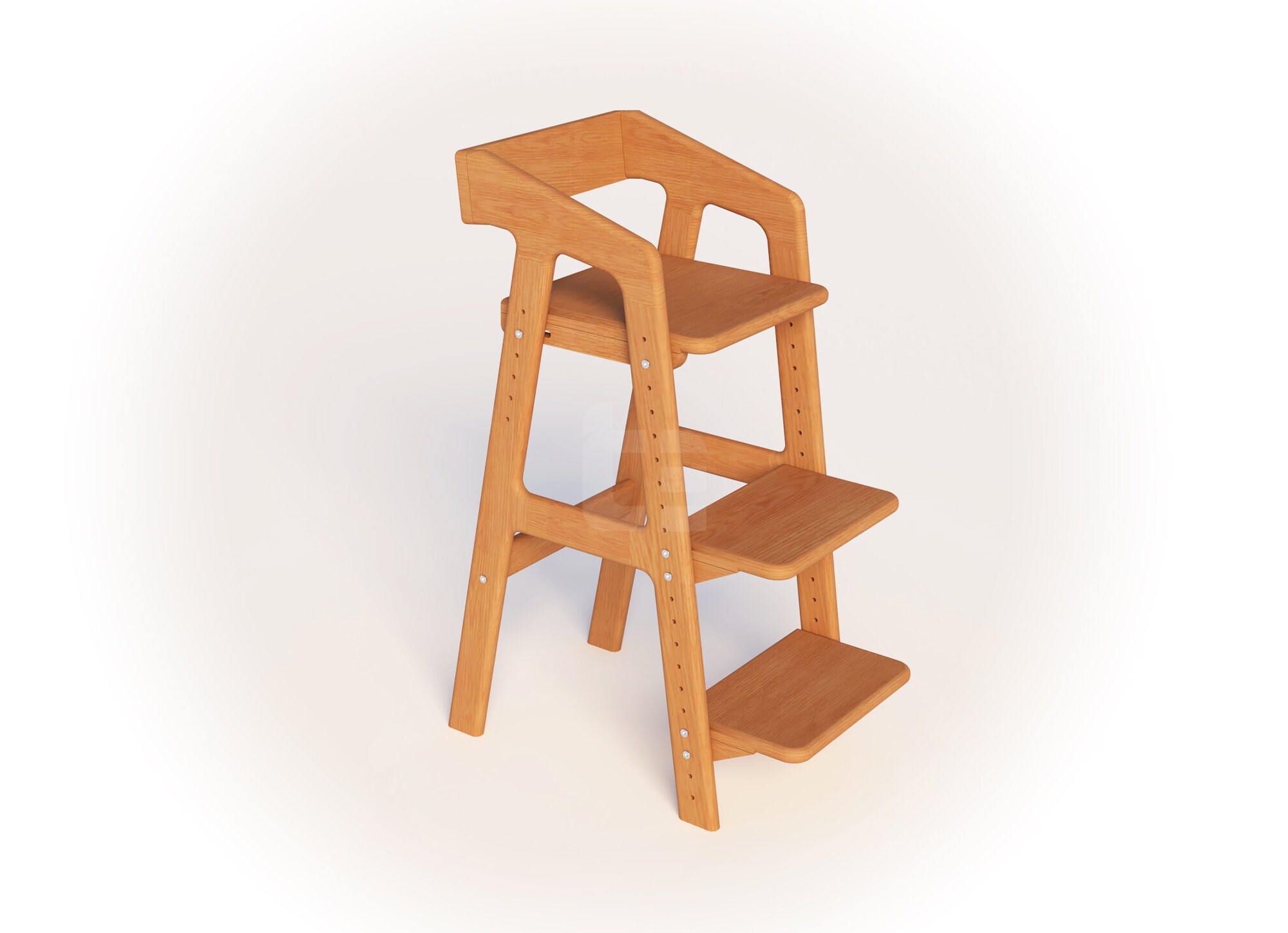 High Counter Growing Chair OAK Natural, Montessori Furniture Kid Chair ...