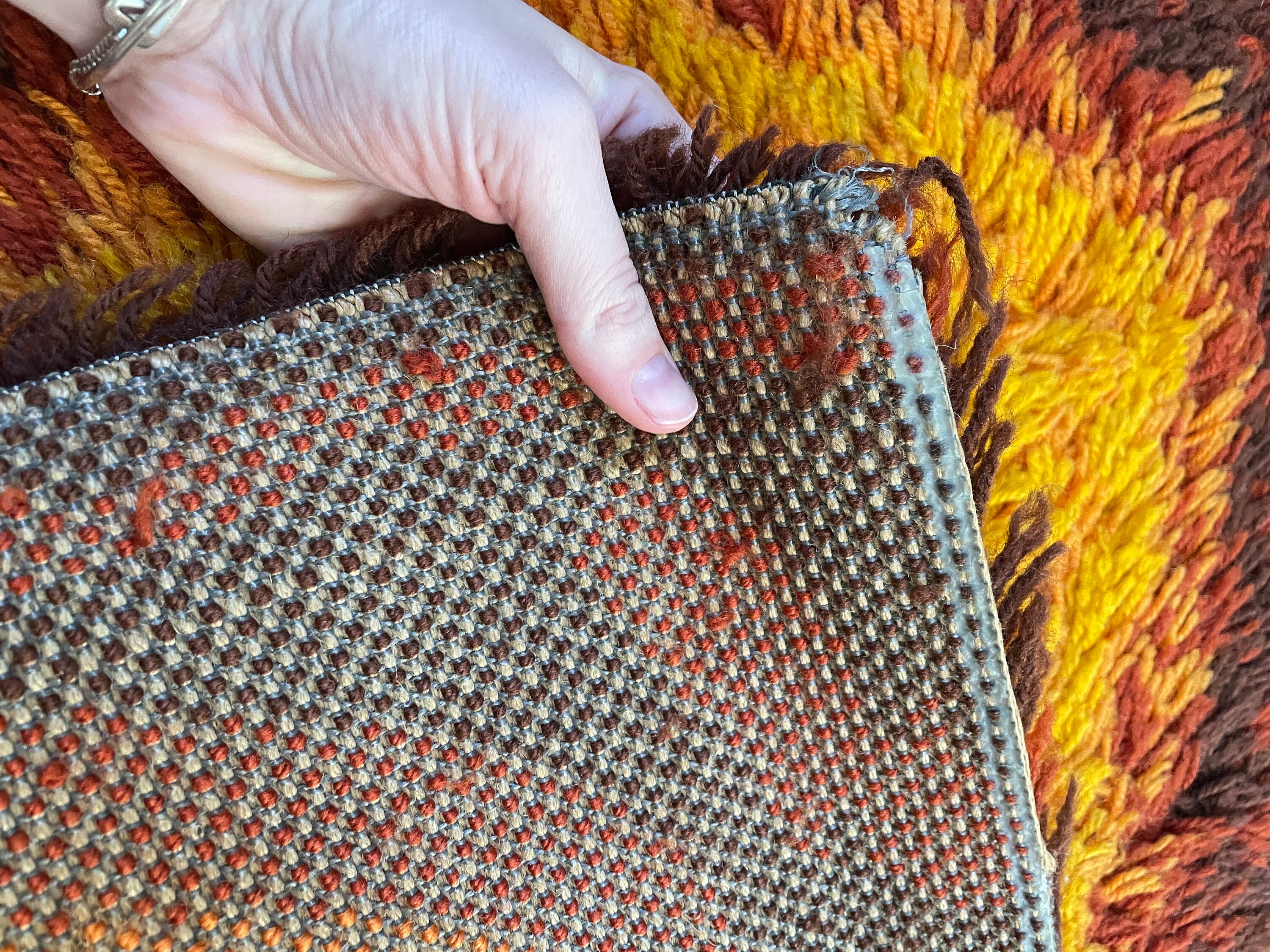 Vintage Rya Shag Rug 100% Wool MCM Mid Century Modern Danish Swedish ...