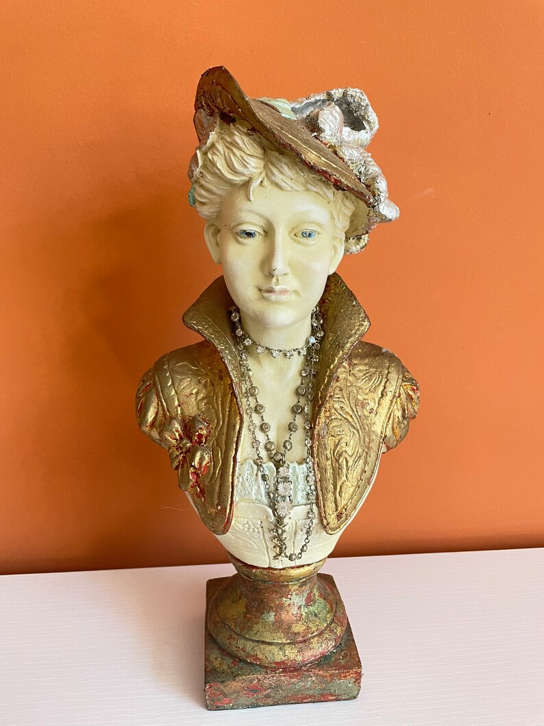 Vintage Victorian Bust of a Woman Gentlelady Lady W/ Moveable - Etsy