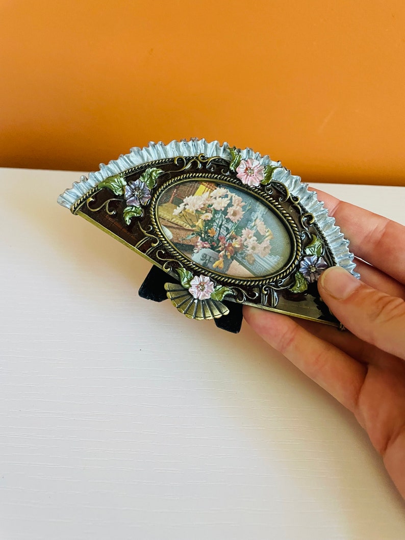 Vintage Ornate Hand Fan Picture Photo Frame Baroque Ornate Theater ...