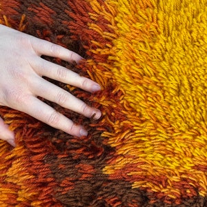 Vintage Rya Shag Rug 100% Wool MCM Mid Century Modern Danish Swedish ...