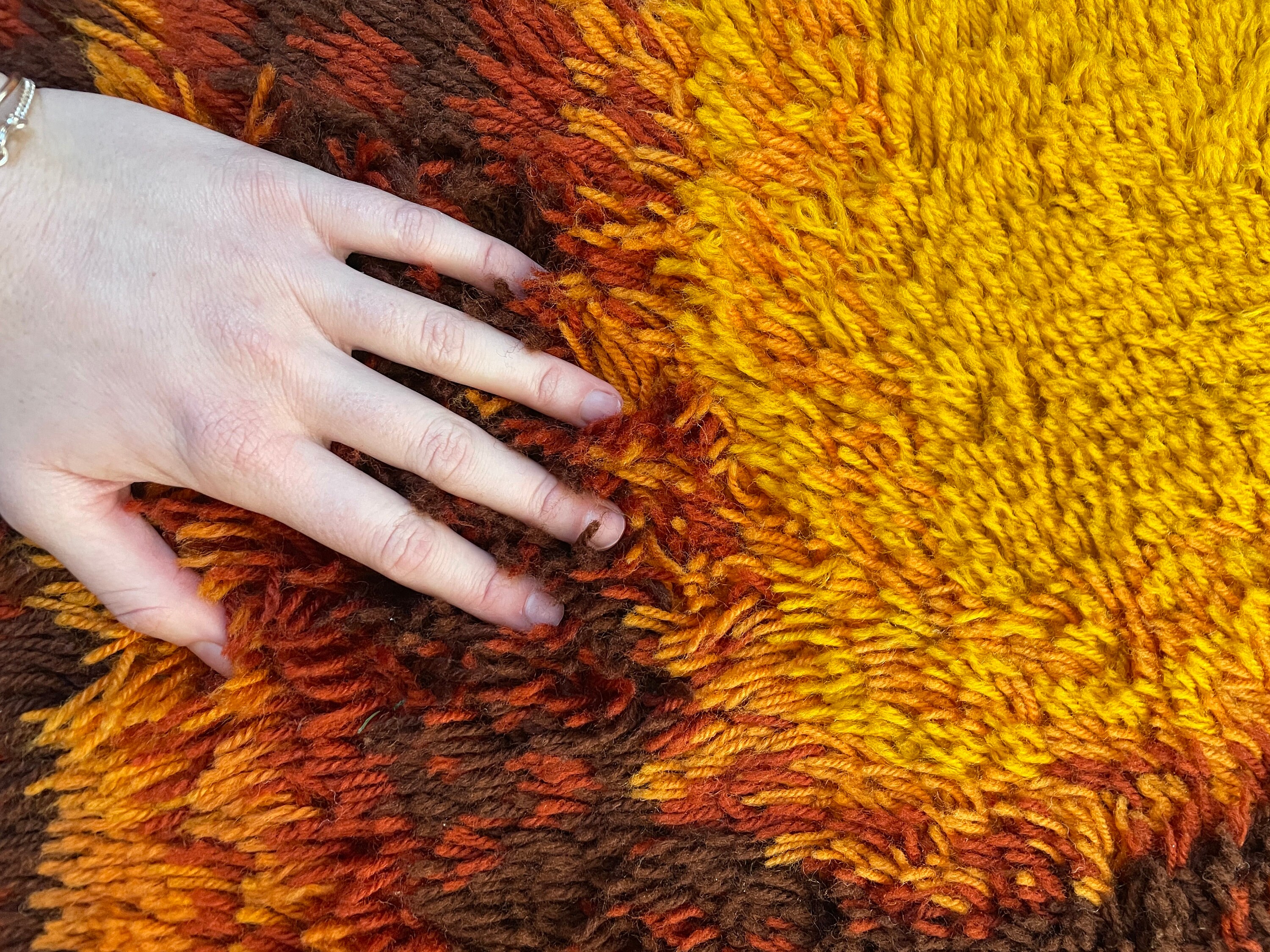 Vintage Rya Shag Rug 100% Wool MCM Mid Century Modern Danish Swedish ...