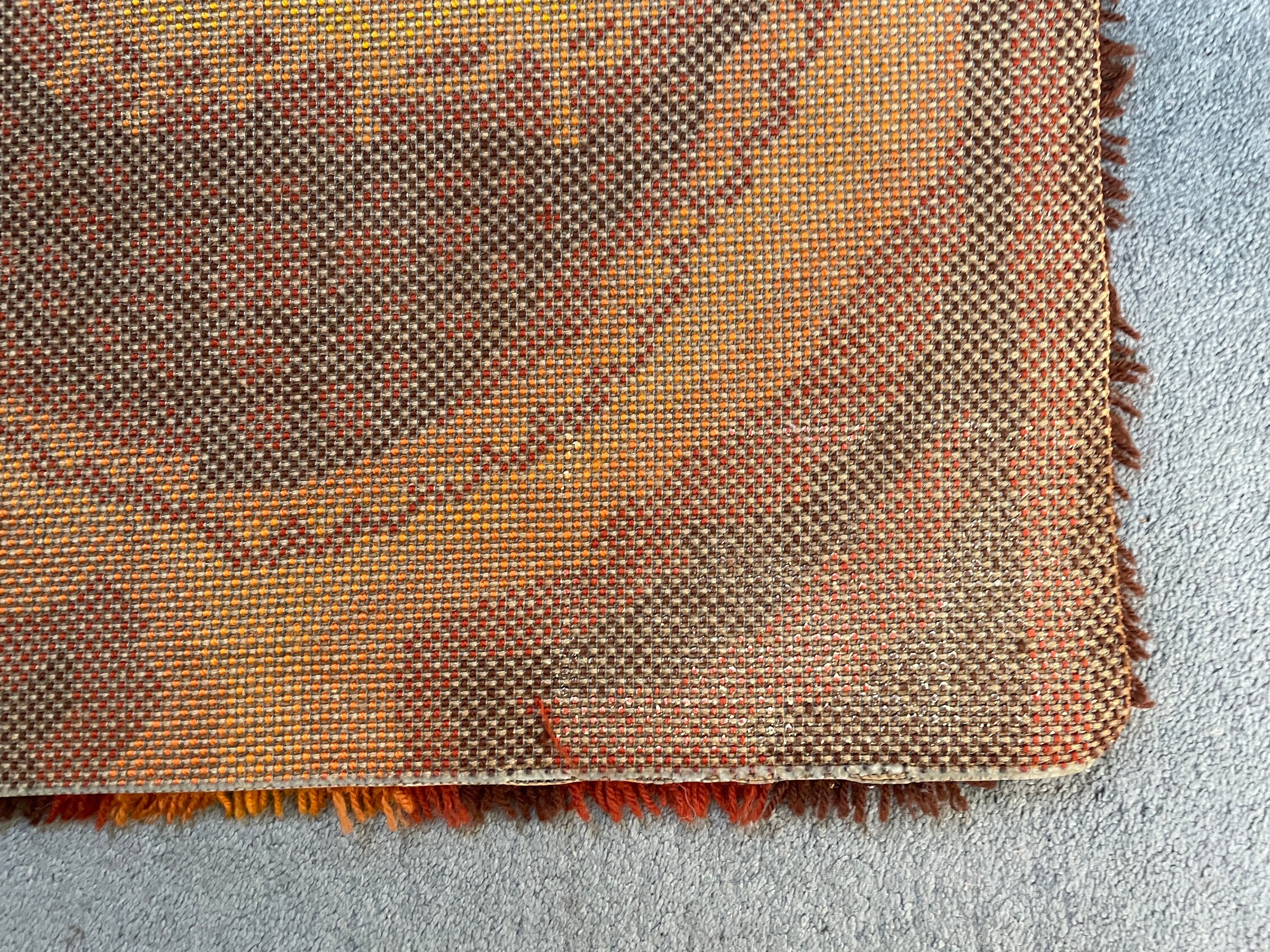 Vintage Rya Shag Rug 100% Wool MCM Mid Century Modern Danish Swedish ...