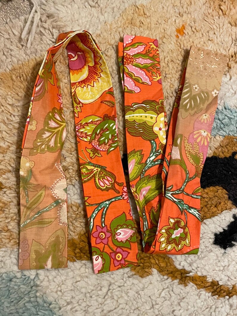 Vintage Bloomcraft 8 Yards Fabric Dupont Zepel Orange Flower Fabric Hippie Funky - Etsy