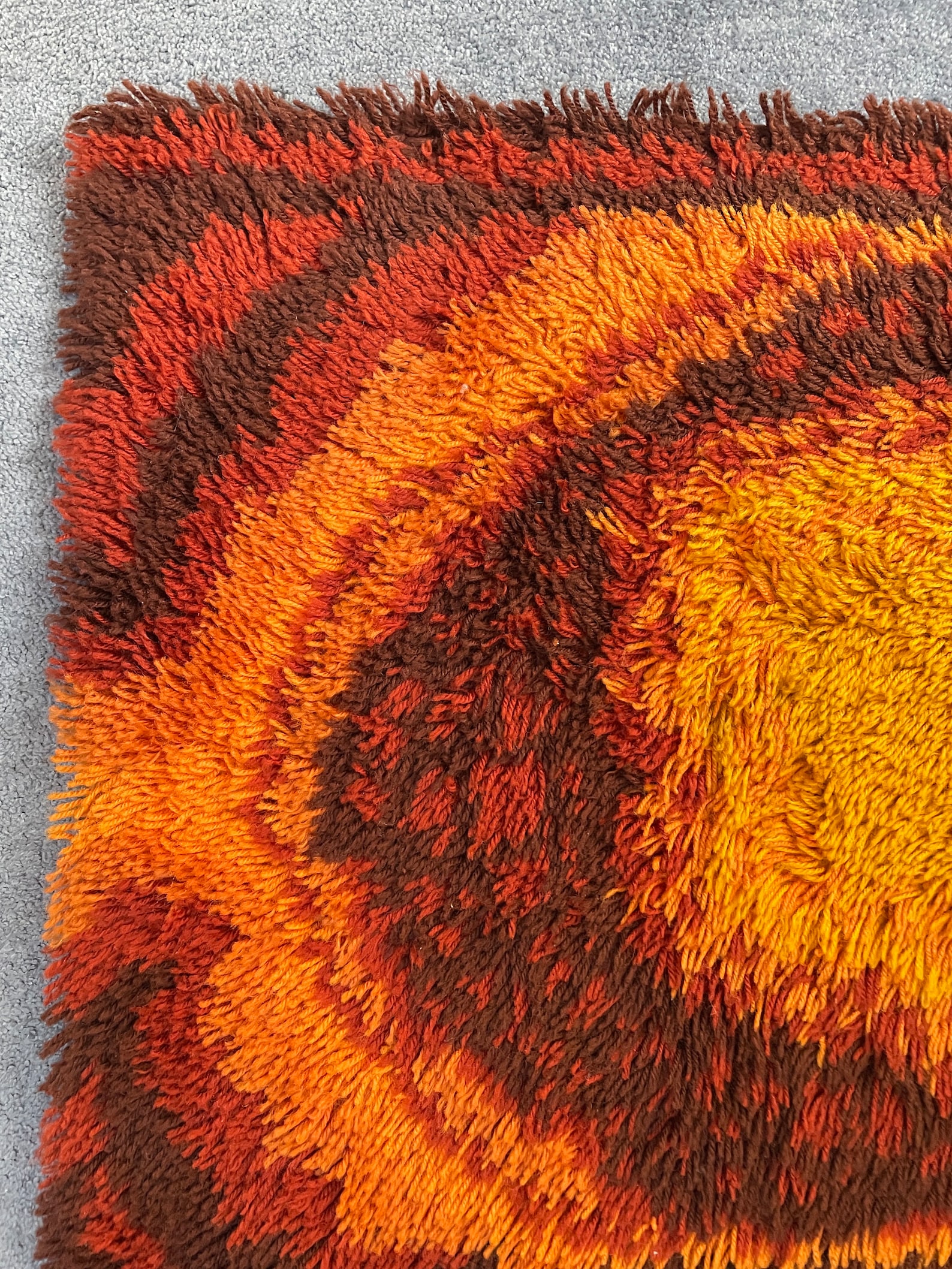 Vintage Rya Shag Rug 100% Wool MCM Mid Century Modern Danish Swedish ...