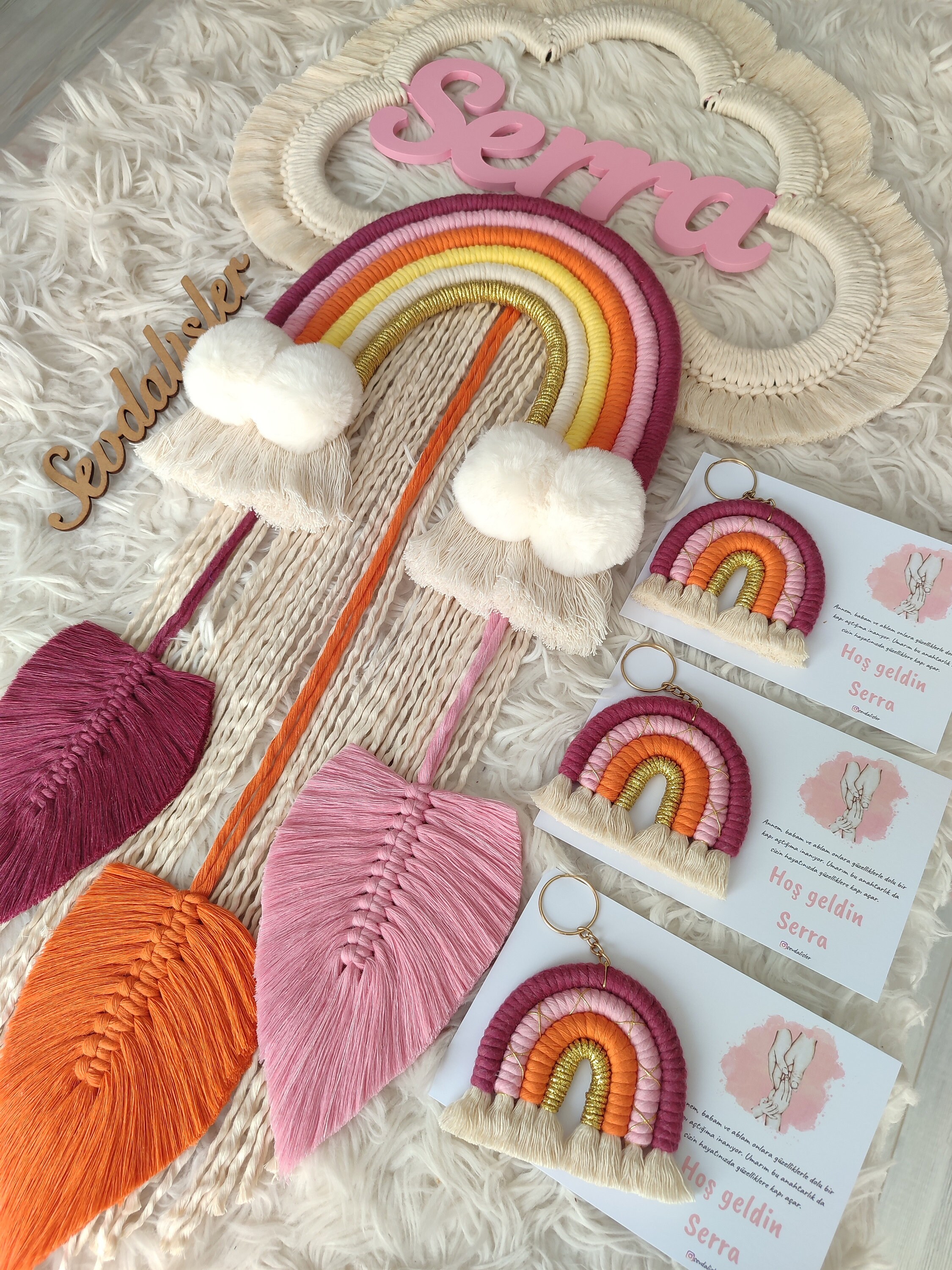 Macrame Baby Room and Gift Set Baby Name Sign With Wooden - Etsy