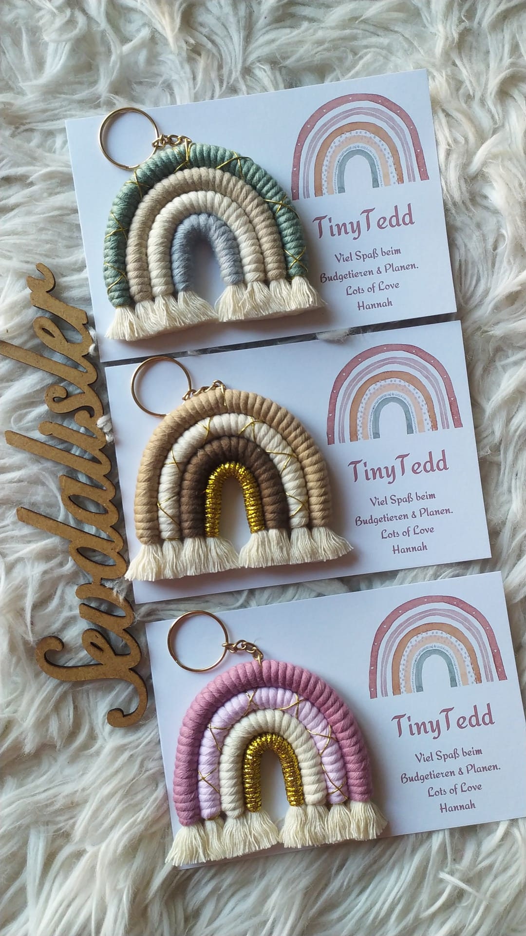 Personalized Boho Macrame Rainbow Keychain Favors for Guest - Etsy