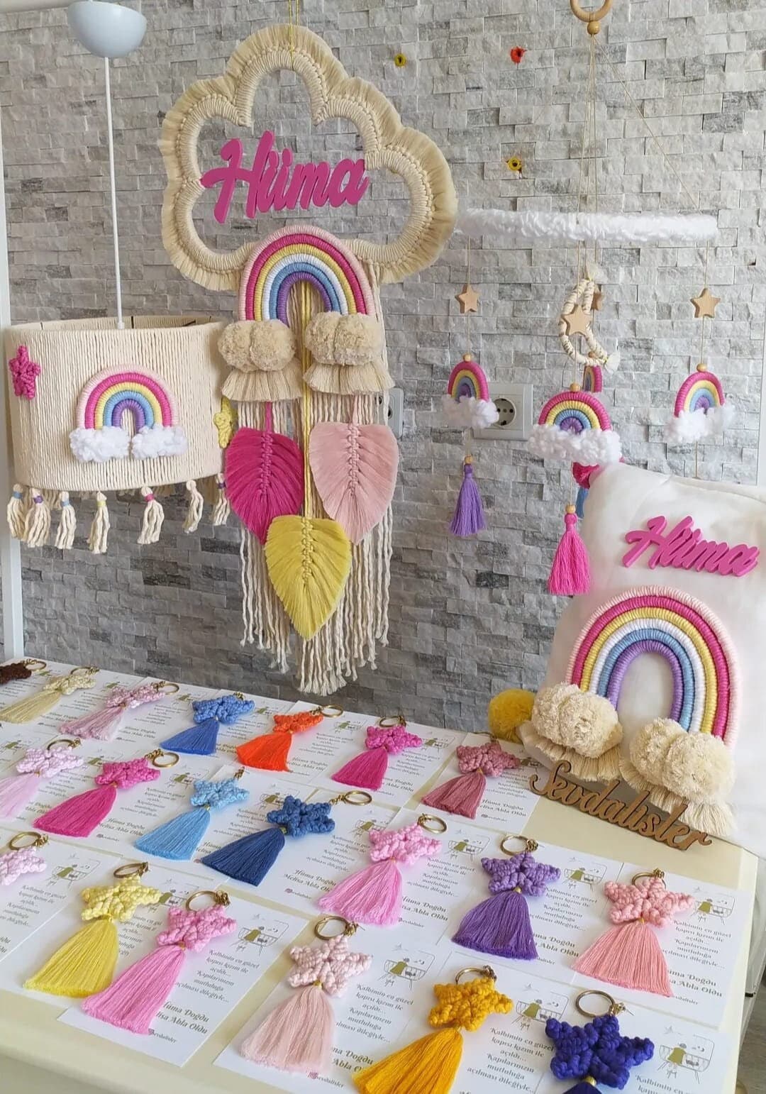 Macrame Baby Room and Gift Set, Baby Name Sign With Wooden Name ...