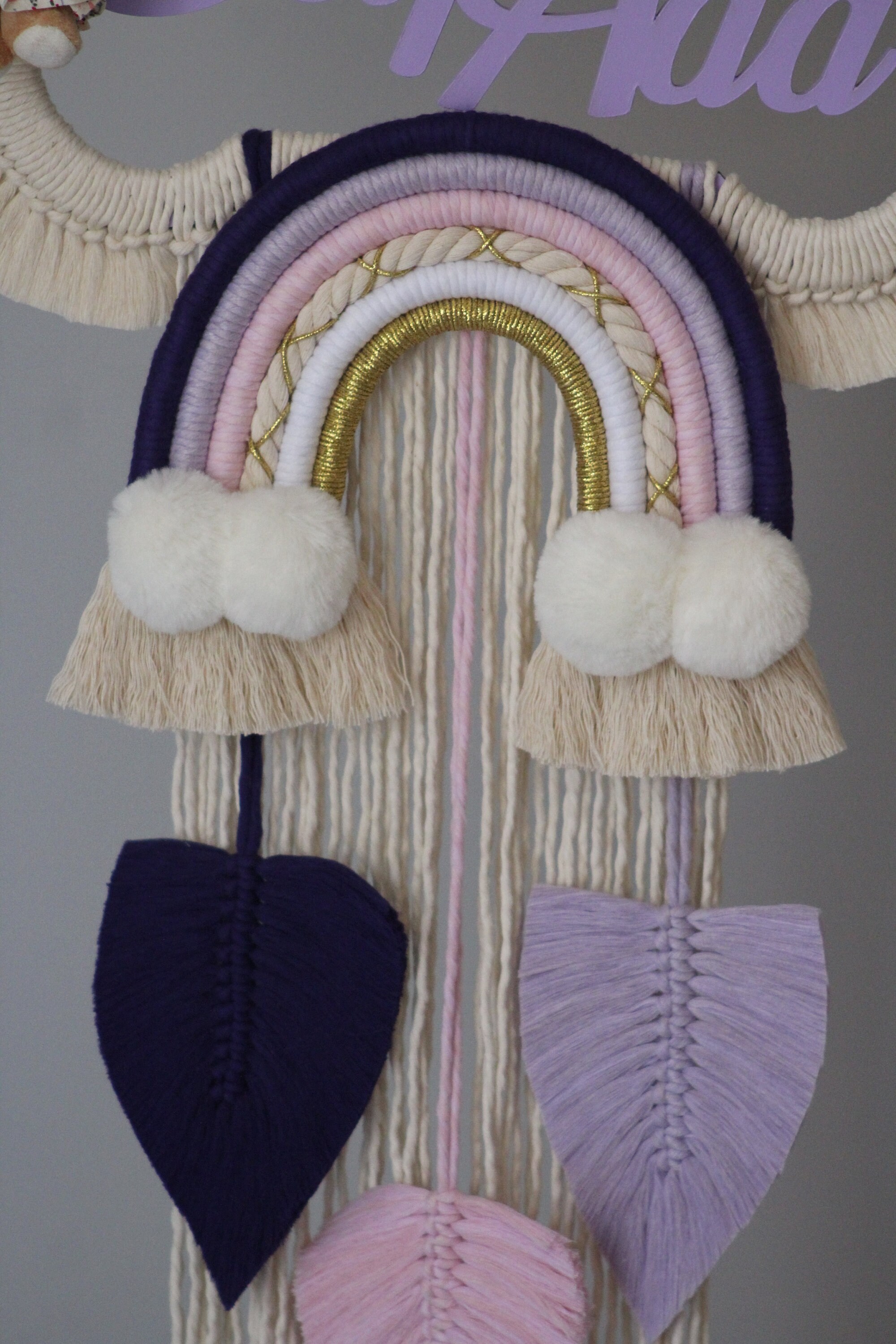 Macrame Baby Room and Gift Set, Baby Name Sign With Wooden Name ...