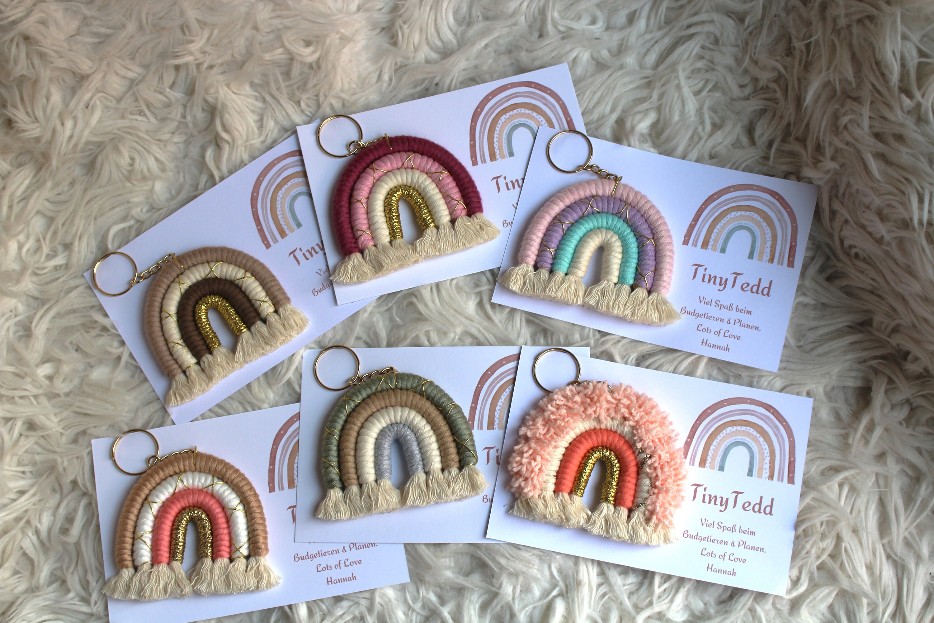 Personalized Boho Macrame Rainbow Keychain Favors for Guest - Etsy