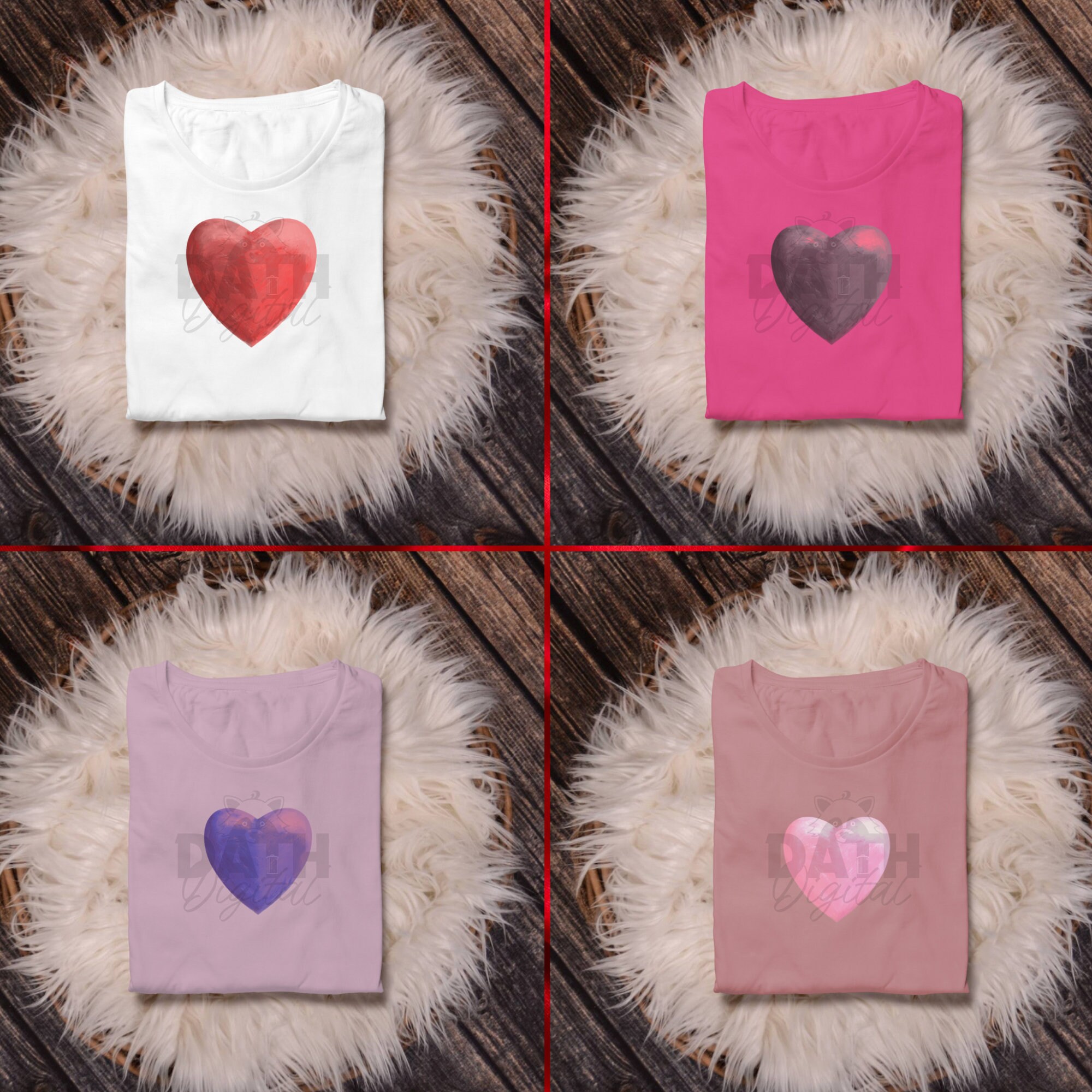 Oil Paint Style Heart Clipart Bundle, PNG & JPEG Digital Download ...