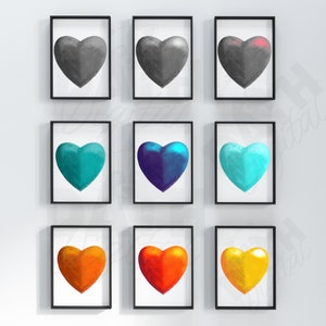 Oil Paint Style Heart Clipart Bundle, PNG & JPEG Digital Download ...