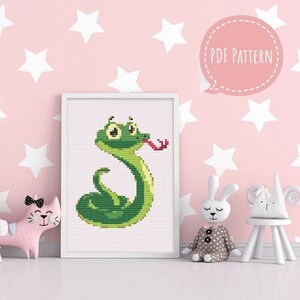 Snake Cross Stitch, Reptile Pattern PDF Download, Easy Cross Stitch ...