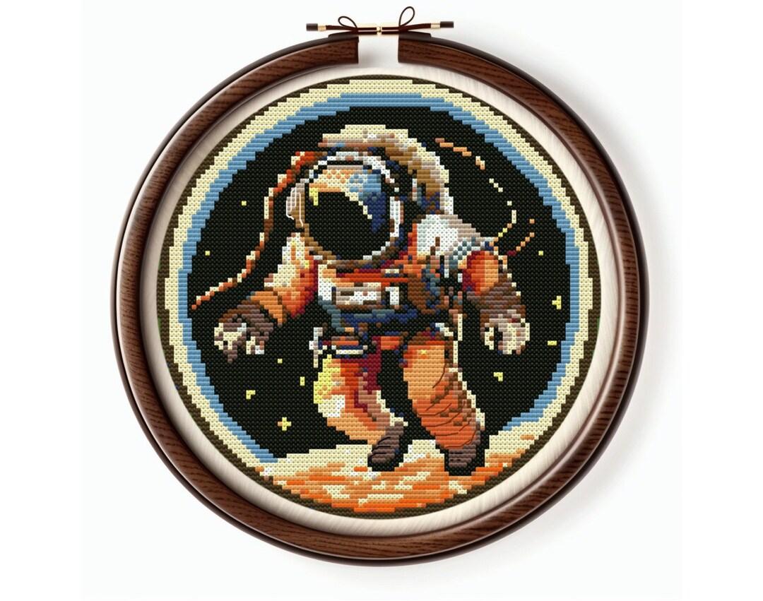 Astronaut in the Space Cross Stitch Pattern PDF Download, Spaceman in ...