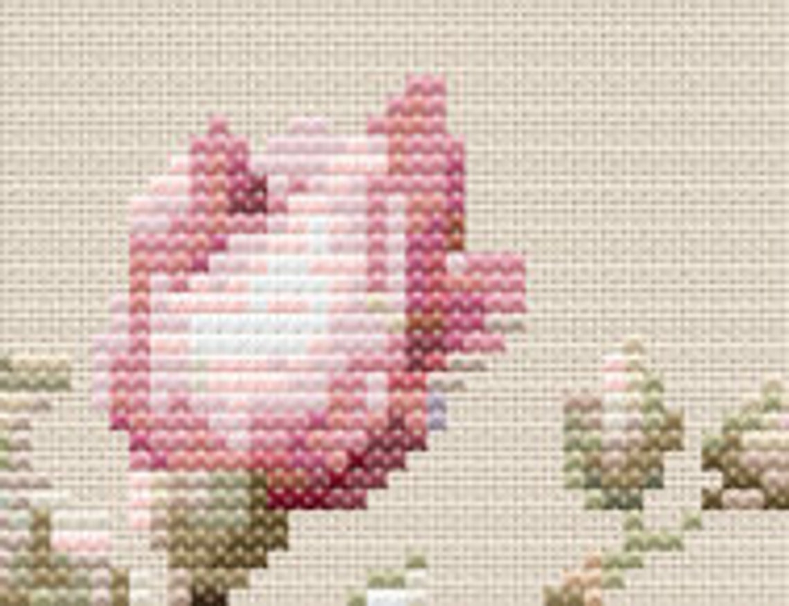 Patrón de punto de cruz de ramo de rosas rosadas PDF, arte contado de ...
