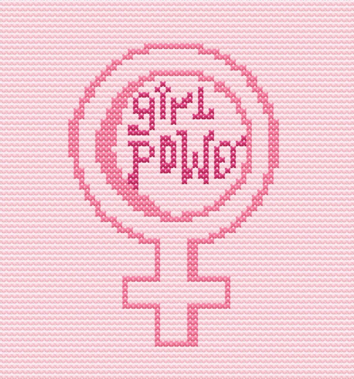 Girl Power Sign Cross Stitch PDF Pattern, Female Power Symbol Image ...