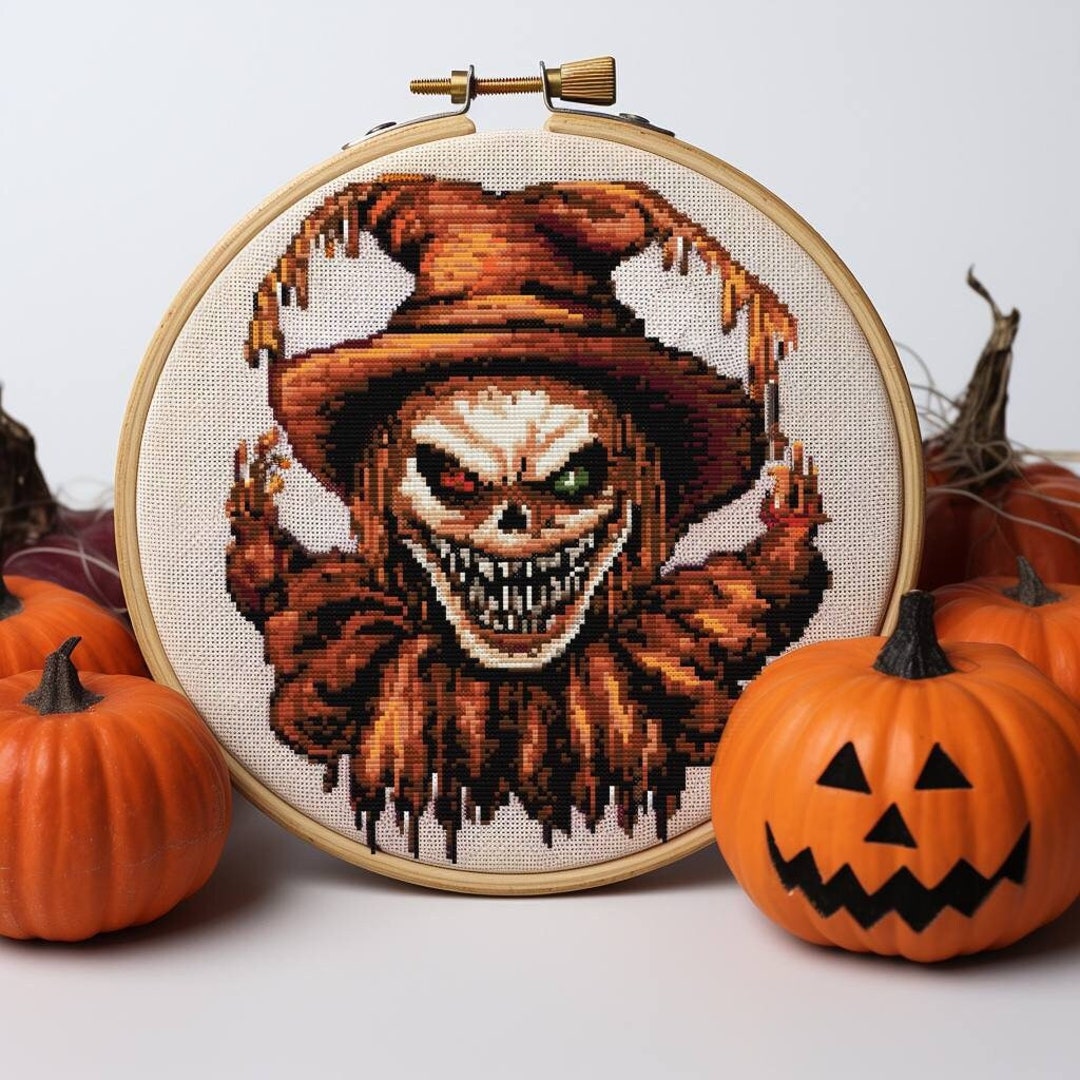 Halloween Scary Clown Cross Stitch Pattern PDF Download, Horror ...