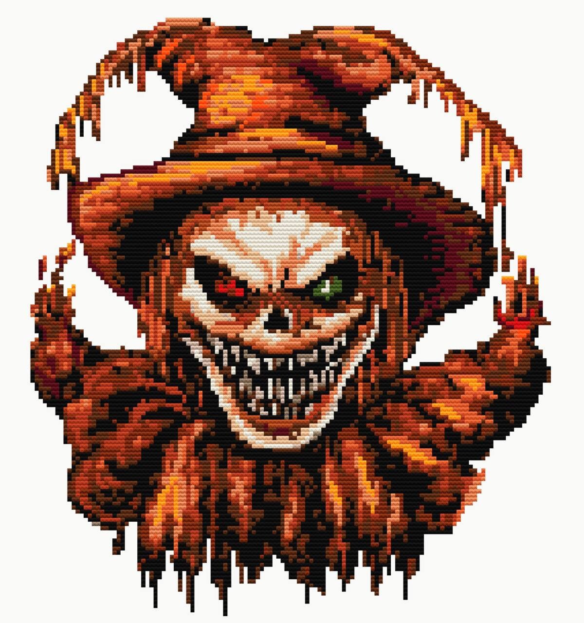 Halloween Scary Clown Cross Stitch Pattern PDF Download, Horror ...