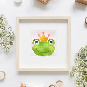 Small Frog Cross Stitch PDF Pattern, Tiny Frog Embroidery Pattern ...