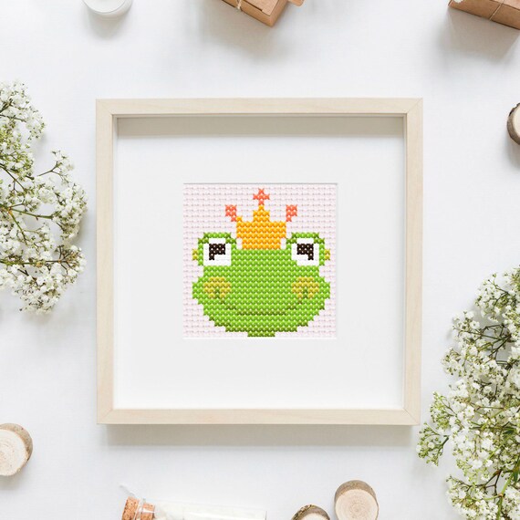 Small Frog Cross Stitch PDF Pattern Tiny Frog Embroidery - Etsy