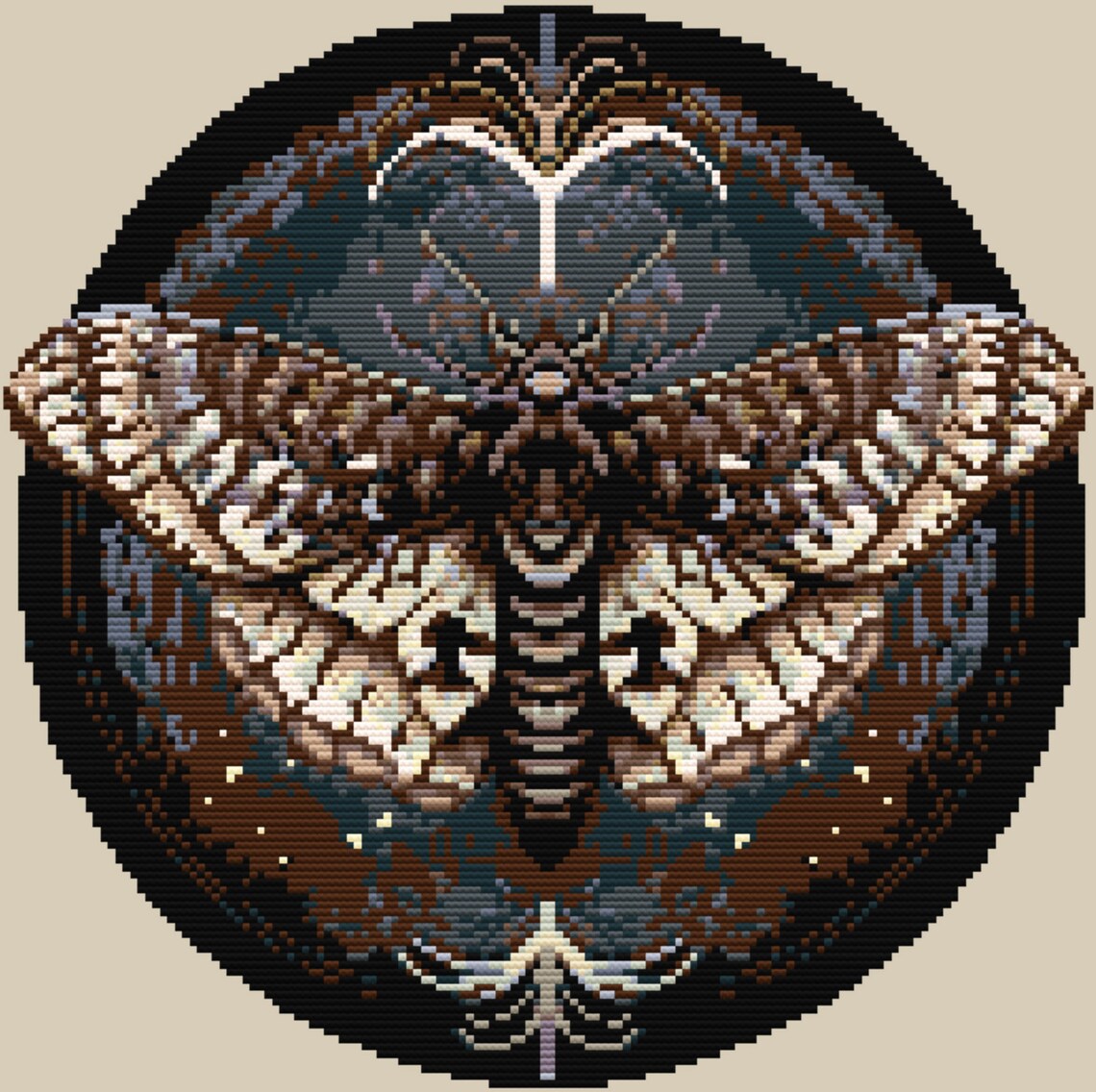 Moth Cross Stitch Pattern PDF Download Butterfly With Open - Etsy