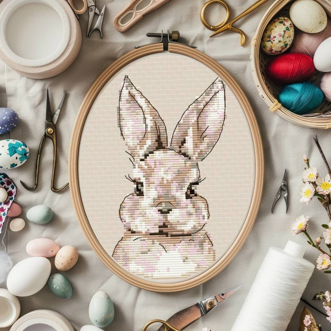 Cross Stitch Pattern With Cute Rabbit, Animal Cross Stitch Designs PDF ...