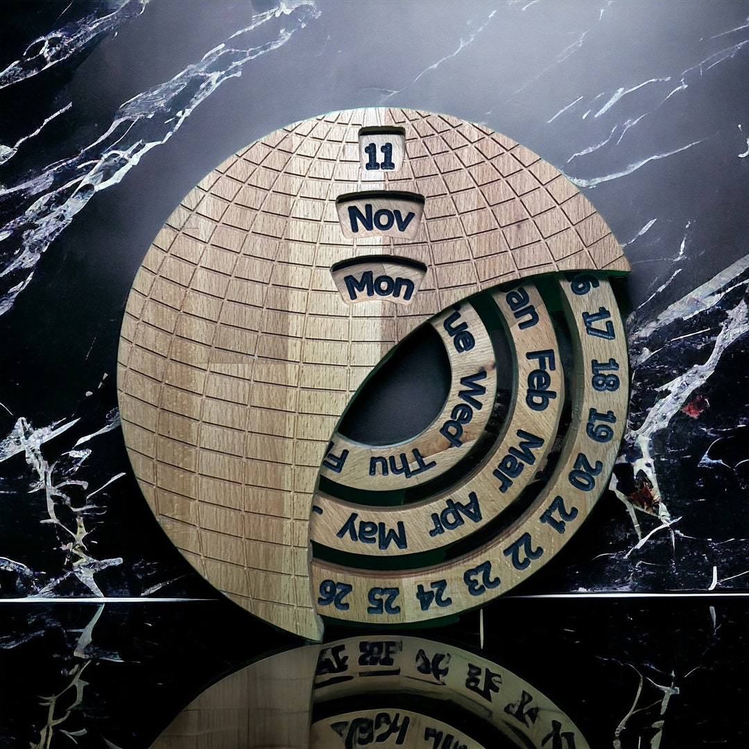 Calendar for 2024, Wood Laser Cutting, New Year Gift, Perpetual ...