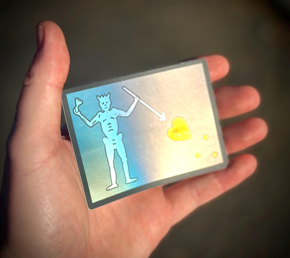 Matte Holographic Blackbeard Gold/grey Sticker - Etsy