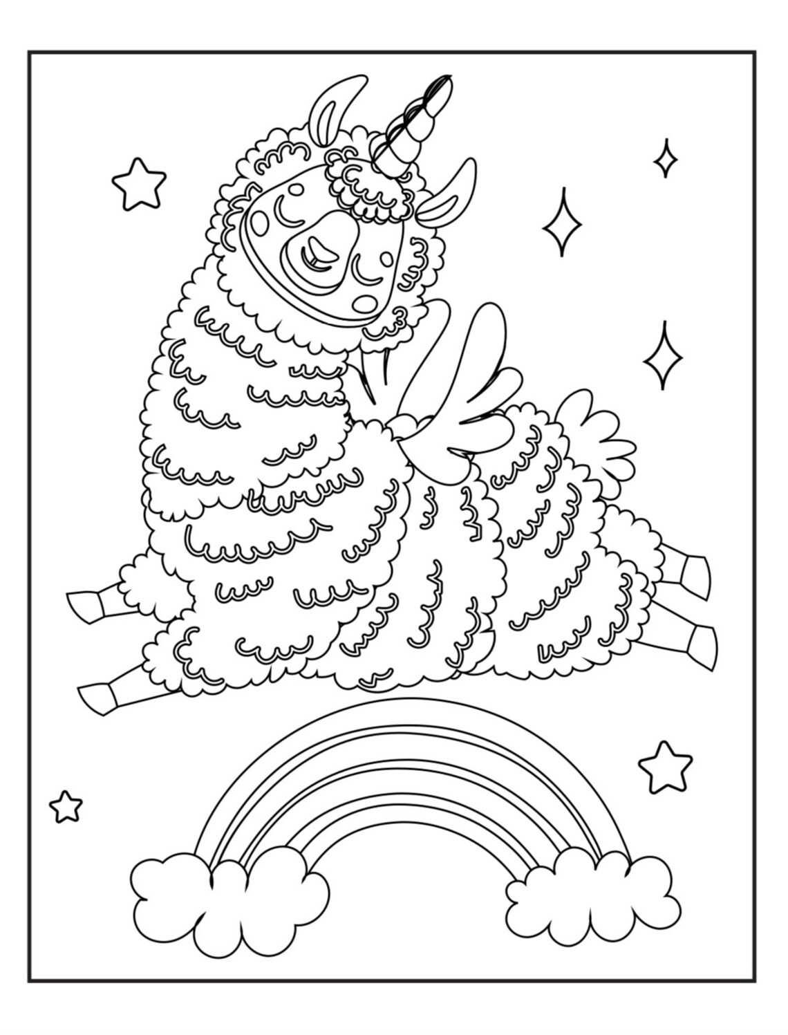 Printable Llama Coloring Pages EASILY DOWNLOAD PDF - Etsy