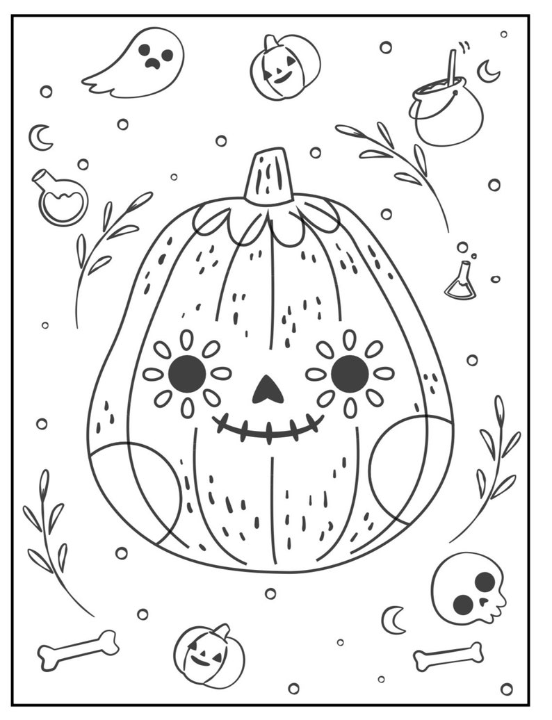Hojas imprimibles para colorear de Halloween DESCARGAR - Etsy México