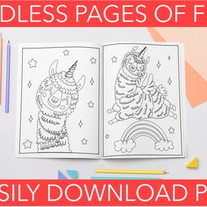 Printable Llama Coloring Pages EASILY DOWNLOAD PDF - Etsy
