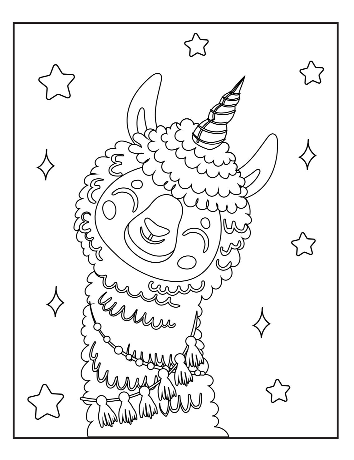Printable Llama Coloring Pages EASILY DOWNLOAD PDF - Etsy
