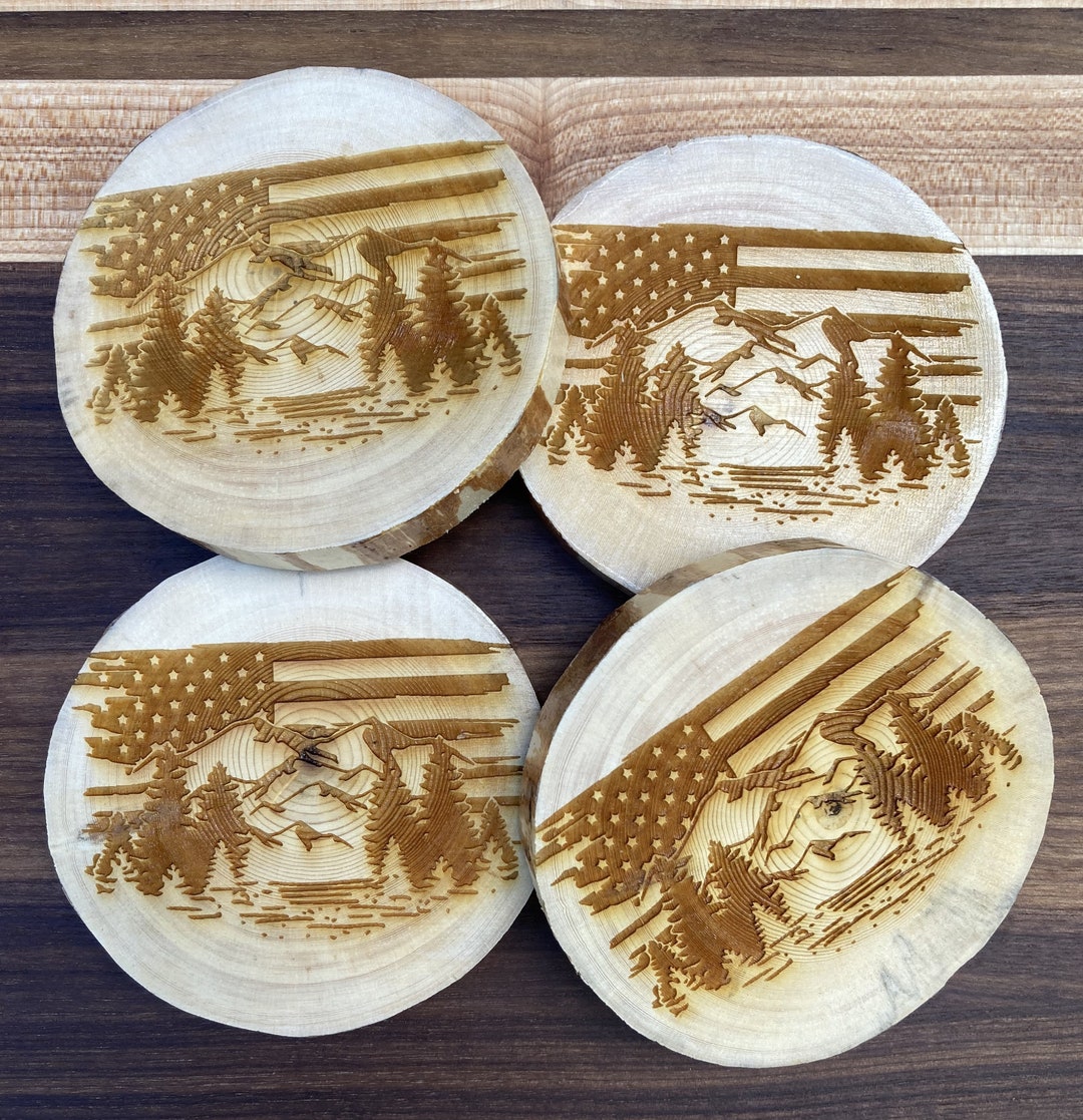 Colorado Mountain Pine Coasters, American Mountain Scene Coasters ...