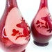 Vintage Ruby Red Flashed Glass Vase Etched Roses Bohemian - Etsy