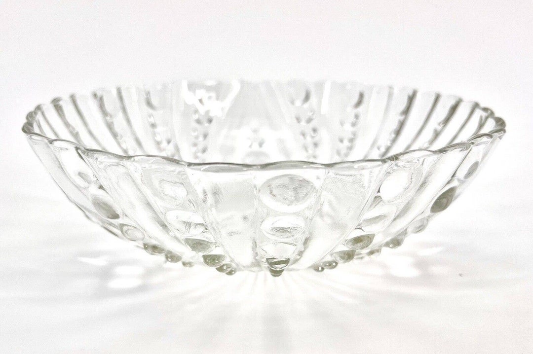 Vintage Anchor Hocking Crystal Clear Glass 3 Foot Large Bowl Bubble ...