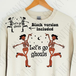 Let’s Go Ghouls Png, Halloween Skeleton Cowboy Png, Western Halloween ...
