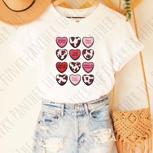 Western Candy Heart PNG, Western Conversation Heart Png, Cow Print ...