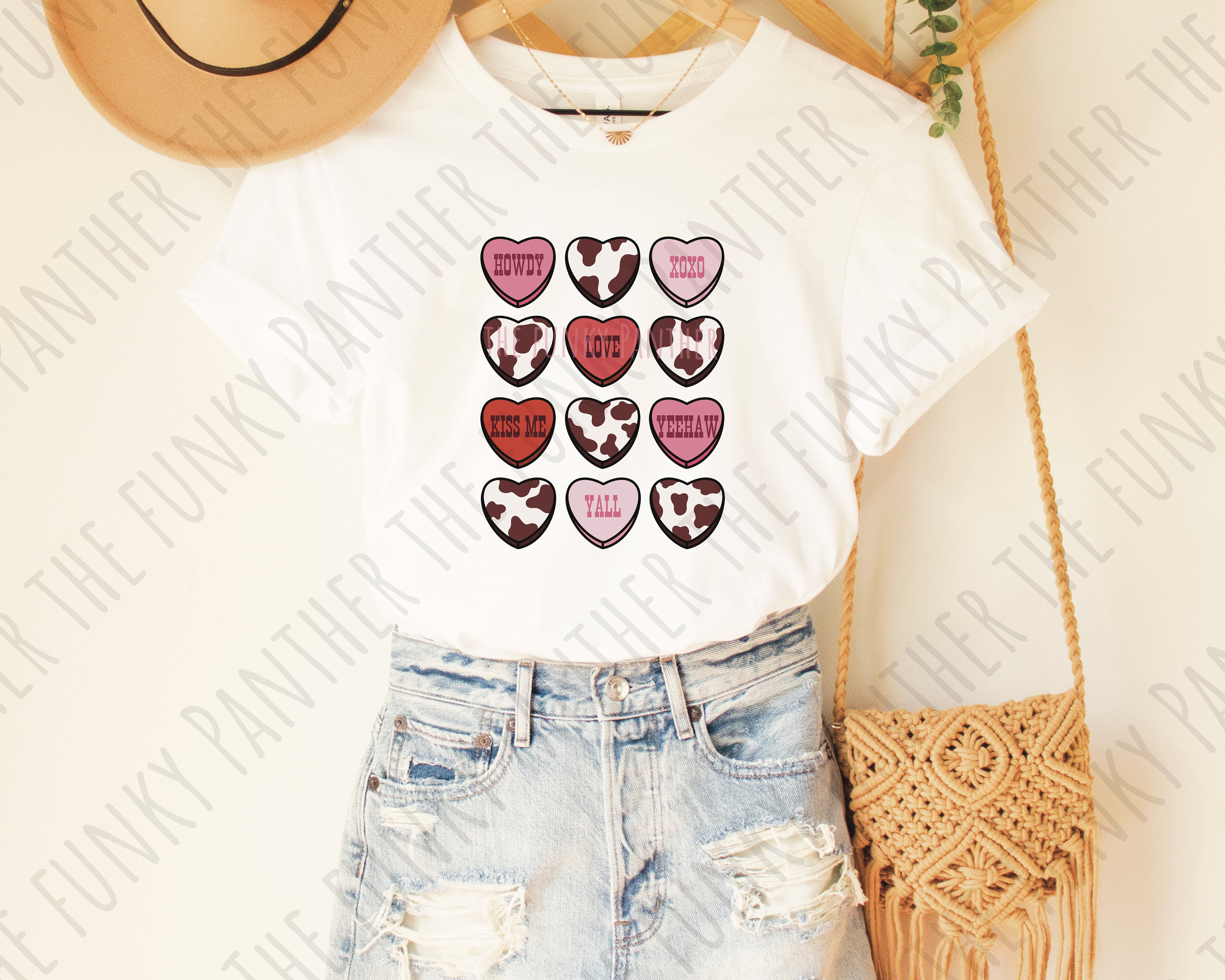 Western Candy Heart PNG, Western Conversation Heart Png, Cow Print ...